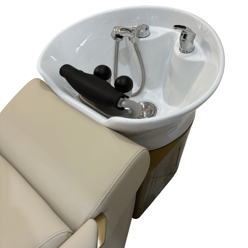 The Levi Laydown Salon Backwash Unit - Ivory & Gold by SEC - Salon ...