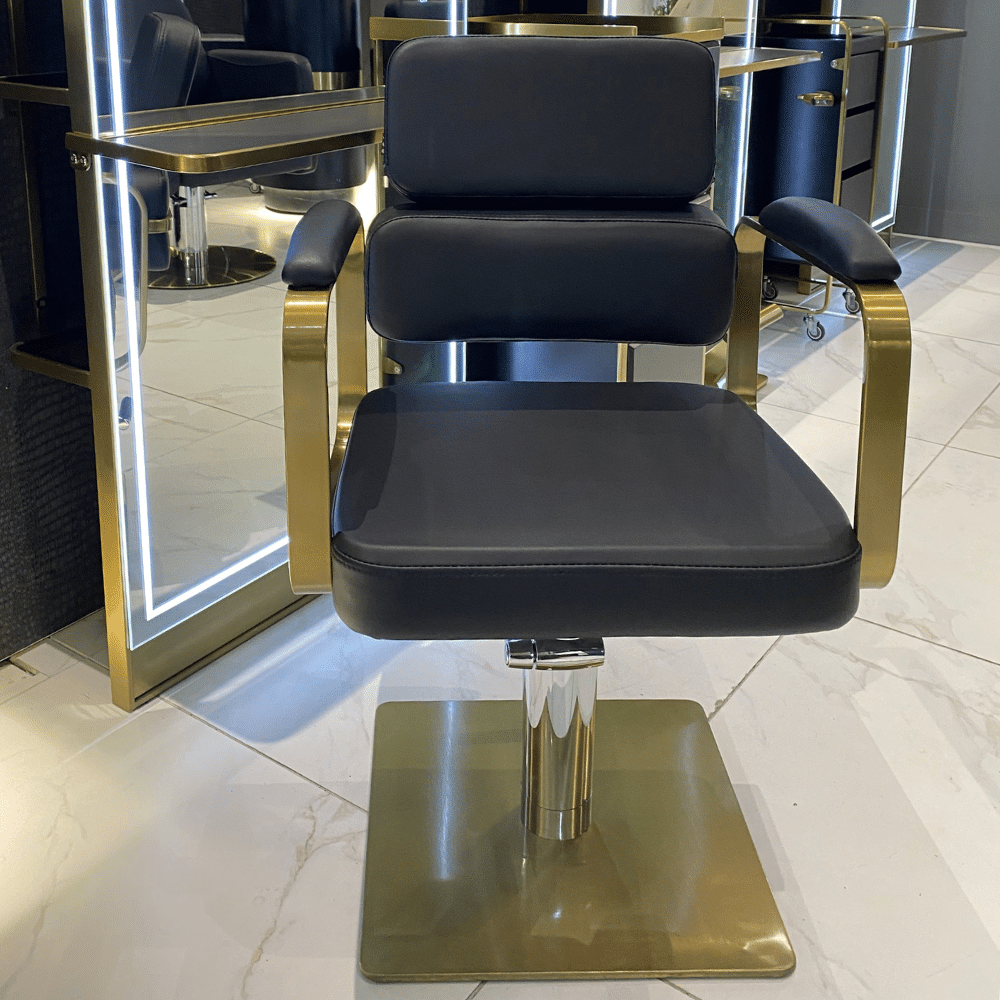 The Rosie Salon Styling Chair - Black & Gold by SEC - Salon Equipment ...