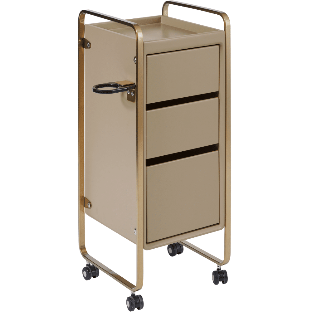 The Sapphire Salon Trolley - Caramel & Gold by SEC - Salon Equipment Centre